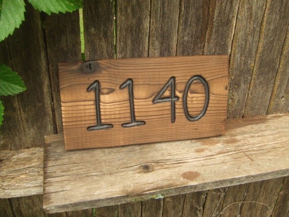 CUSTOM wood address sign hand carved rustic un painted
