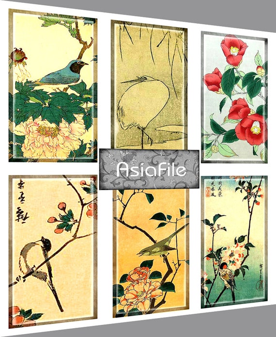 Printable Digital Art: 1 x 2 Vintage Asian Art by DigitalArtMart