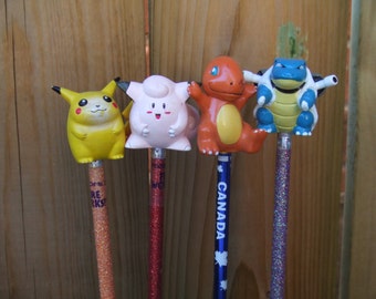 Lot of 4 Vintage Pokemon Pencil Toppers. 1 1/2 to 2 Inches Tall. All ...