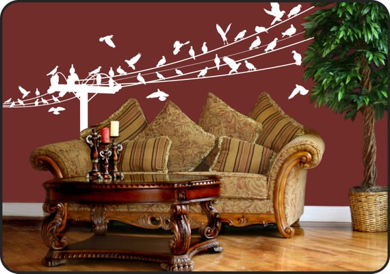 BIRDS ON A WIRE wall decal powerline wall decal power line