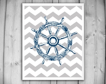 Popular items for ship wheel print on Etsy