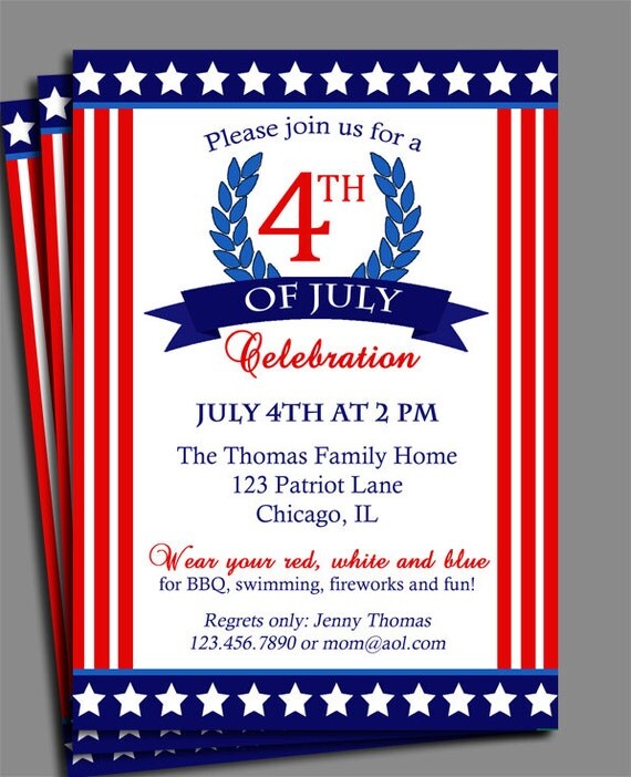 Fourth Of July Printable Party Invitations Page Three Fourth Of July
