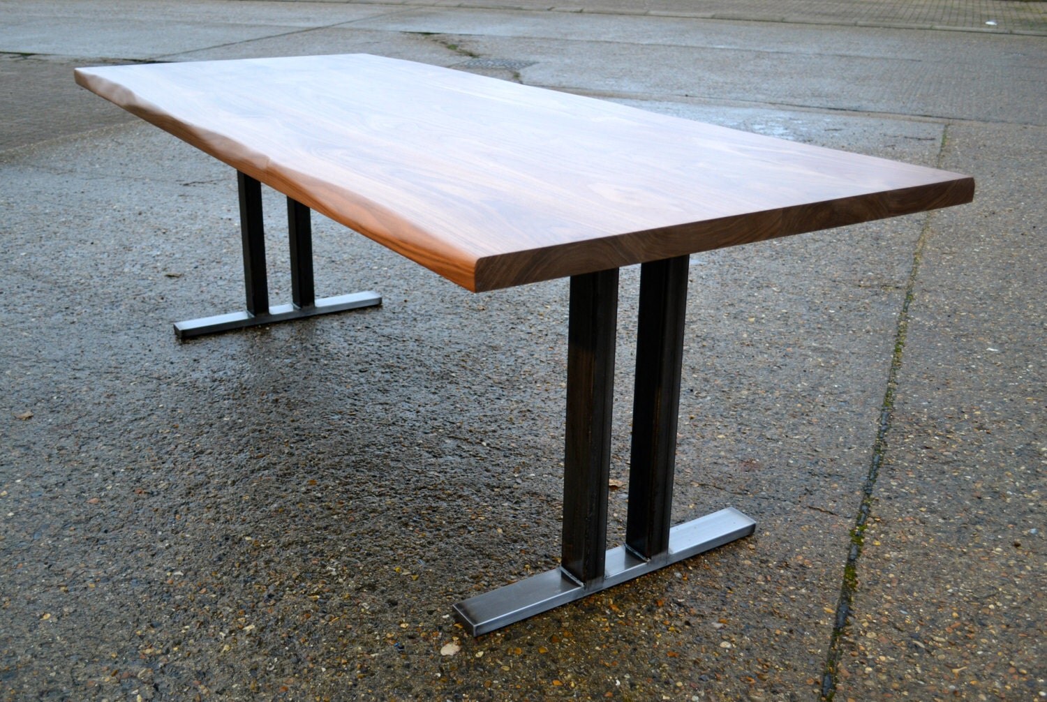 Conference Table Walnut Steel Base