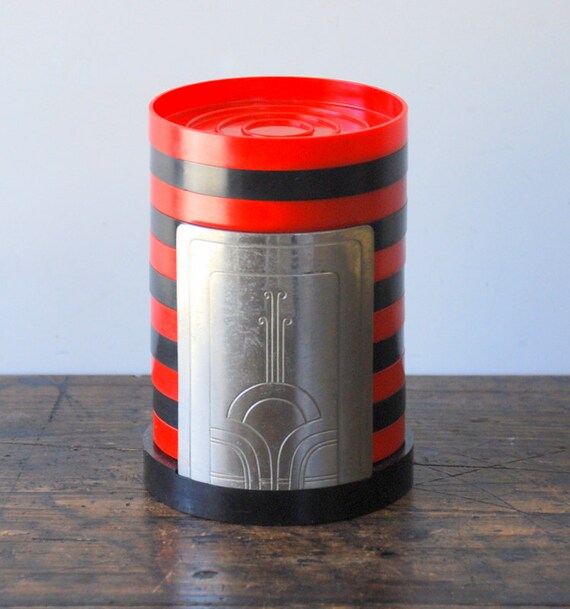 Vintage RARE Dura Co. Art Deco Bakelite and Chrome Coaster Set