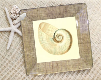 Sea Shell Decor / Decorative Plate Set / decoupage plate wall hanging ...