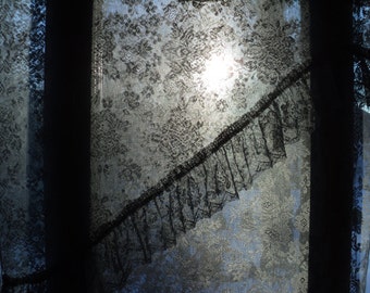 Popular items for blue lace curtains on Etsy