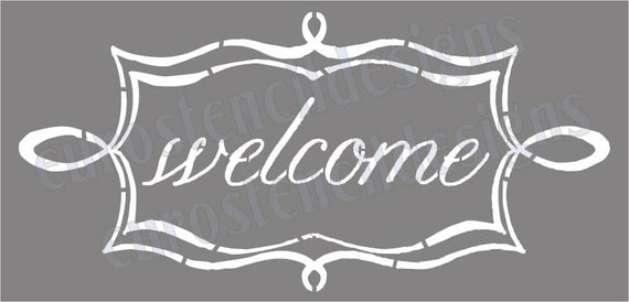 Euro Stencil Designs Welcome in scroll Chalk Frame 5.5x11.5
