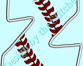 Baseball Letter Z Applique INSTANT DOWNLOAD Embroidery Design Pattern