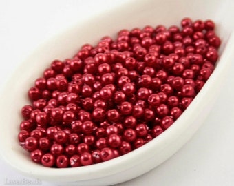 Red pearl beads | Etsy