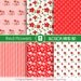 Red Digital Paper Red Flowers Digital Papers Scrapbooking