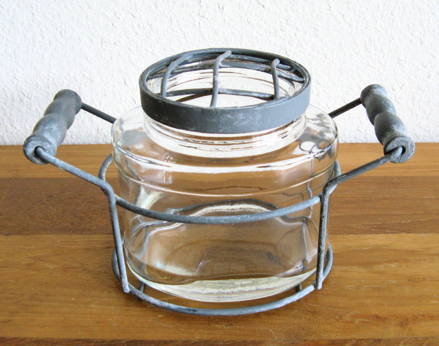 Glass Vase with Metal Frame