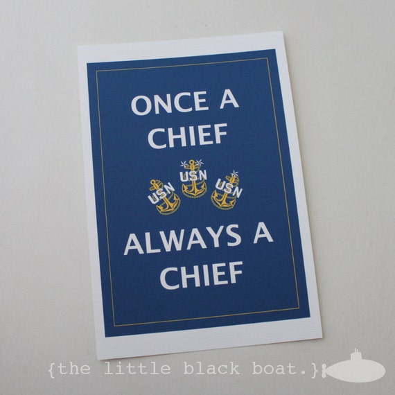 Items similar to US Navy "Once a Chief Always a Chief" with Chief ...