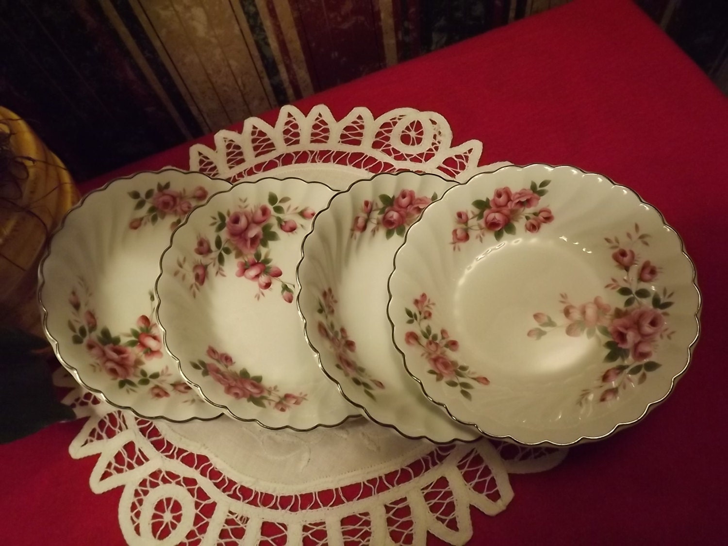 4 Floral Chics Choice Vintage 5 Inch Berry Bowls in the Snowhite ...