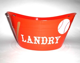Personalized Sports Baseball and Bat Tub for Gift Basket-Birthday Favor ...