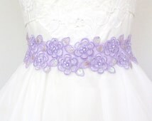 Popular items for lavender bridal sash on Etsy