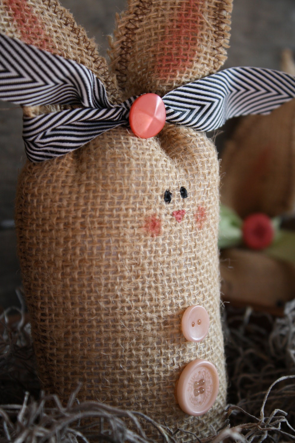 Burlap Bunny Rabbit Small