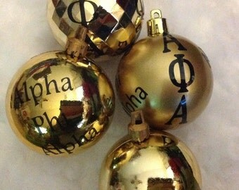 Set of four Fraternity ornaments inspired by Alpha Phi Alpha 1906