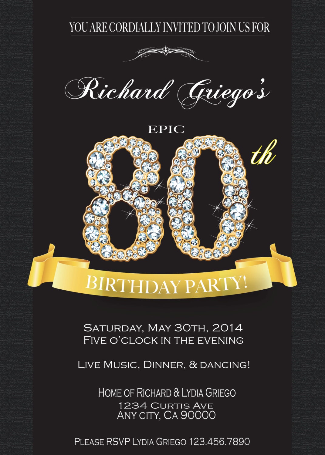 80TH BIRTHDAY INVITATION