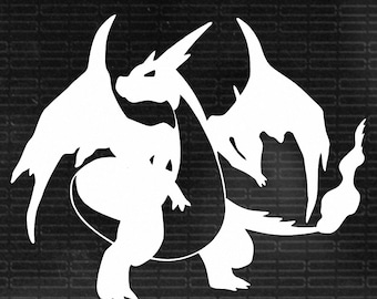 Mega Charizard Y White Vinyl Decal 4" x 4.7"