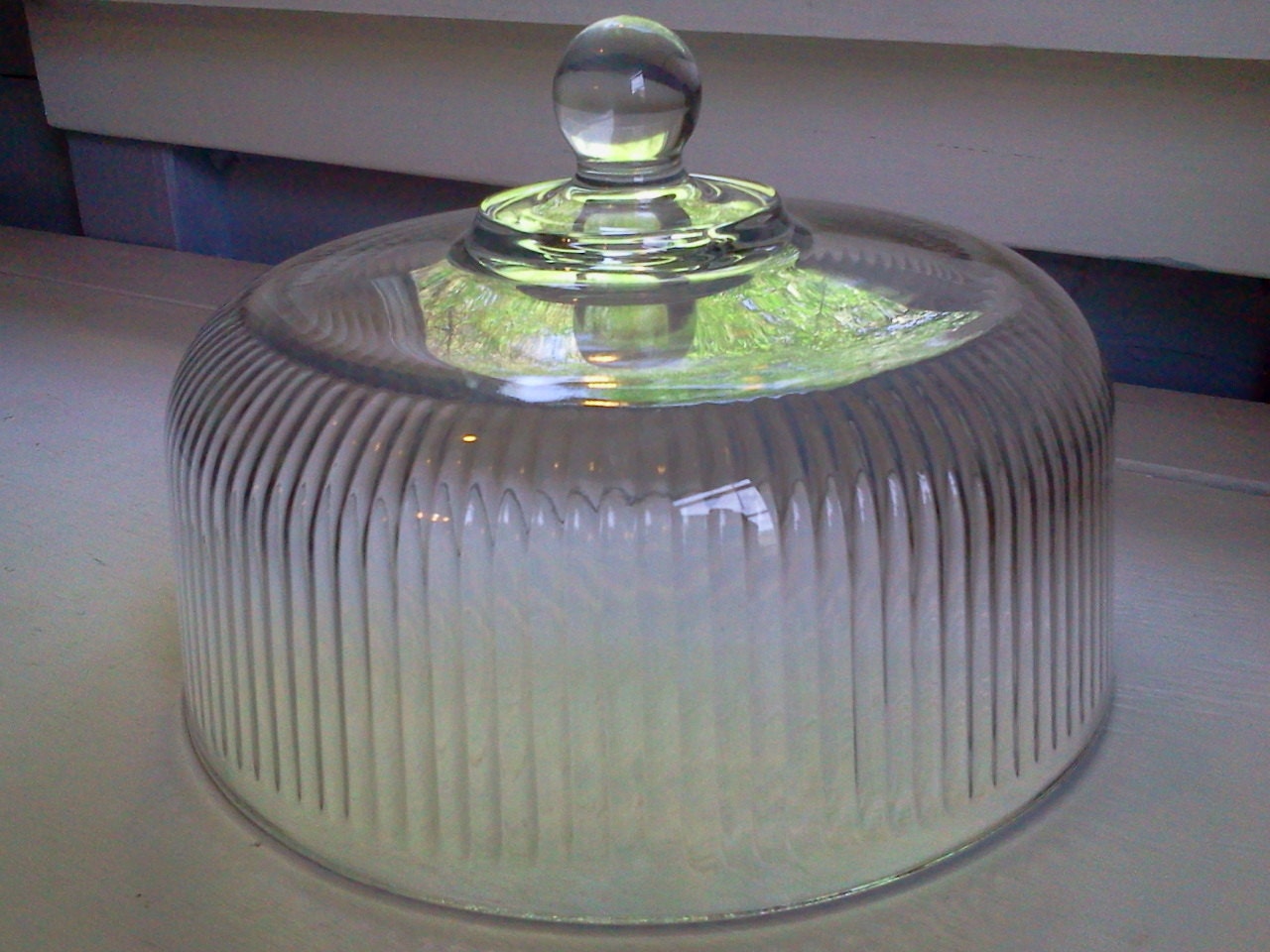 Beautiful, Ribbed, Anchor Hocking, Heavy, Glass, Cake Plate Cover ...