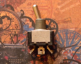 On/Off Toggle Switch Brass Plated Steampunk Switch