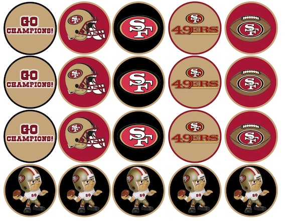 INSTANT DOWNLOAD - San Francisco 49ers NFL Printable 2 inch Round ...