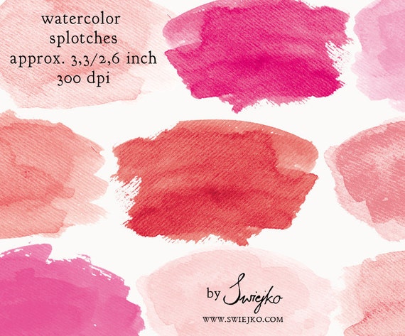 Watercolor Clip Art Watercolor Splotches by SwiejkoForPrint