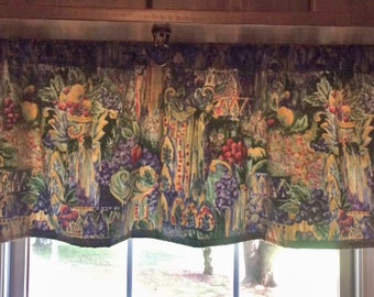 Mediterranean Winery Decor Grape Villa Kitchen Valance Wine Cellar Decor