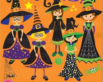 Popular items for witch clipart on Etsy
