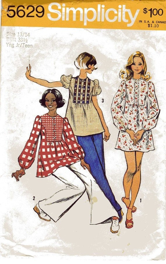 1973 Simplicity 5629 Vintage Sewing Pattern Misses by cositasusa