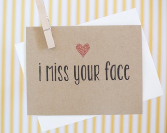 Popular items for i miss your face on Etsy