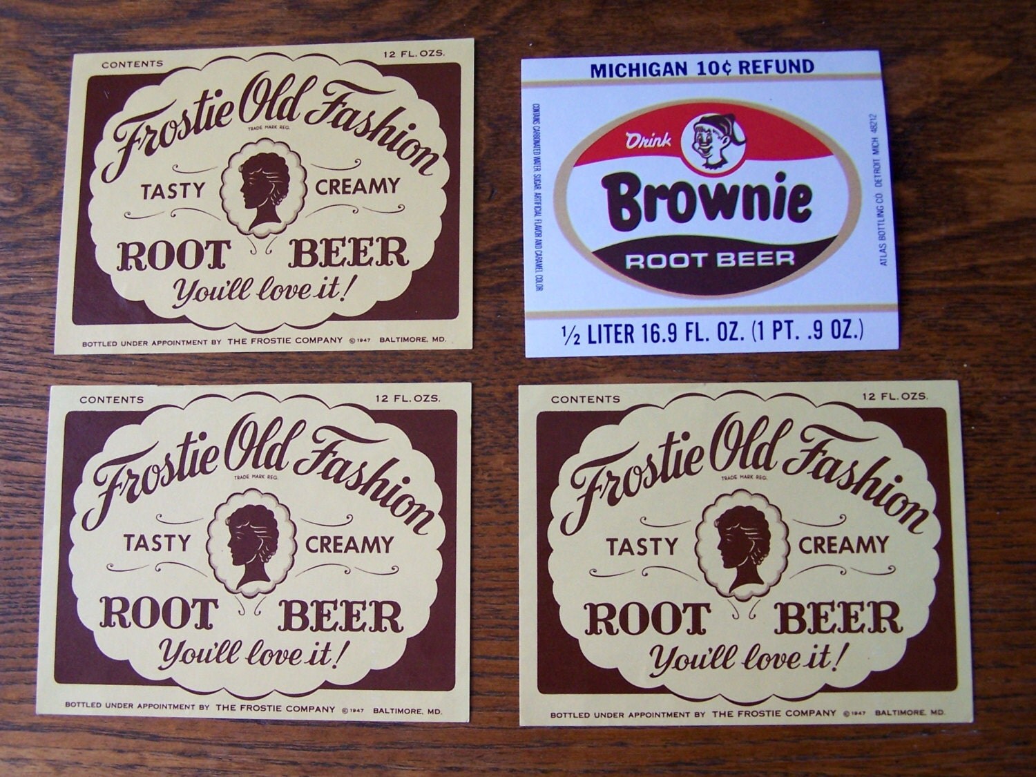 SALE Vintage Soda Labels Frostie Root Beer by primrosepasttimes