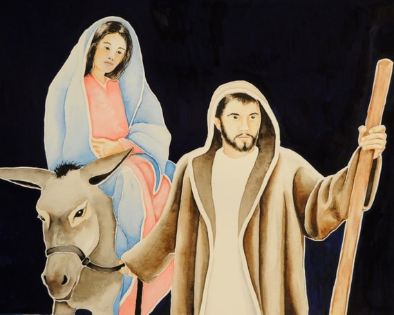 Joseph And Mary Traveling To Bethlehem Joseph And Mary Traveling To Bethlehem