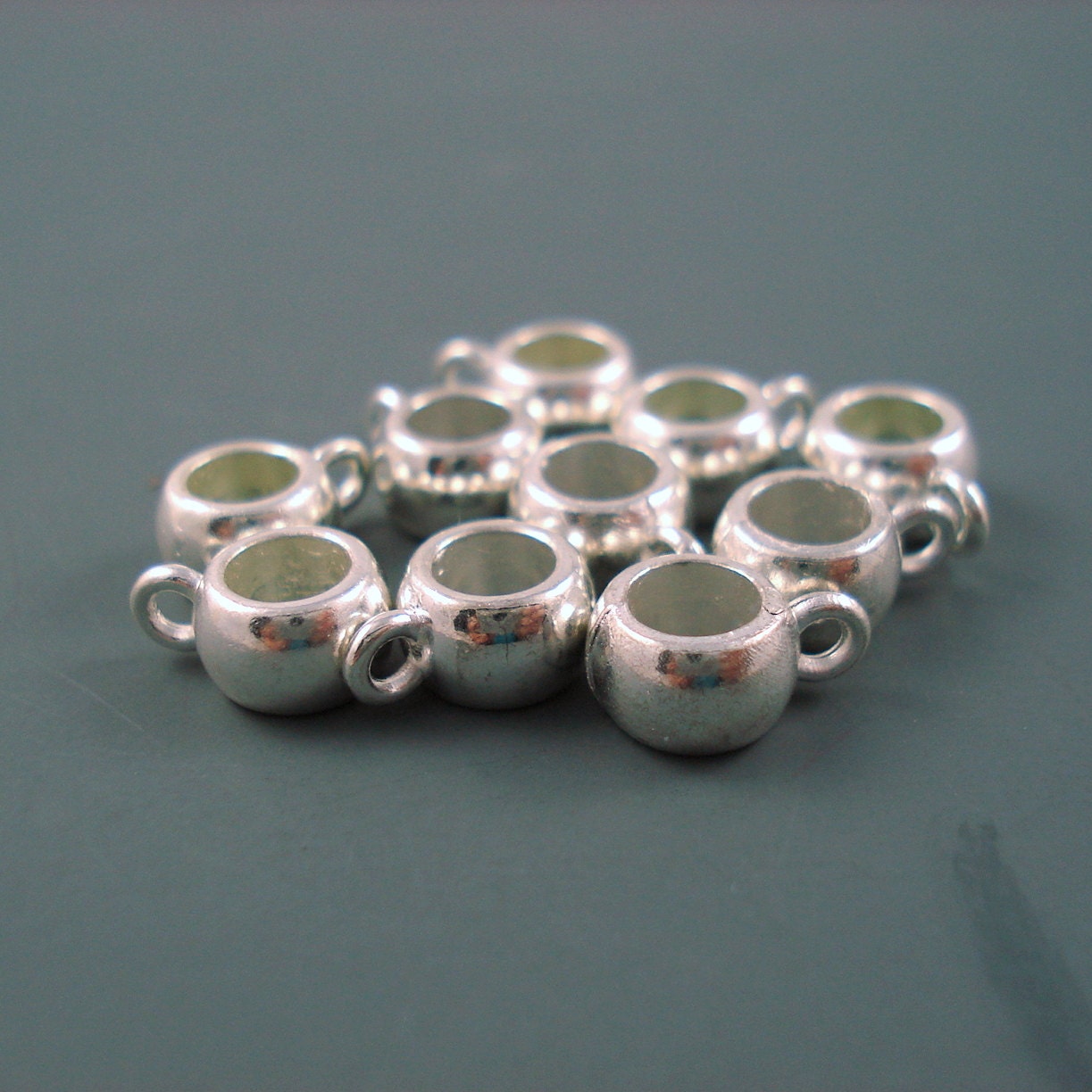 4mm Bead Charm Holder Bead for Leather or Cord Simple Bead