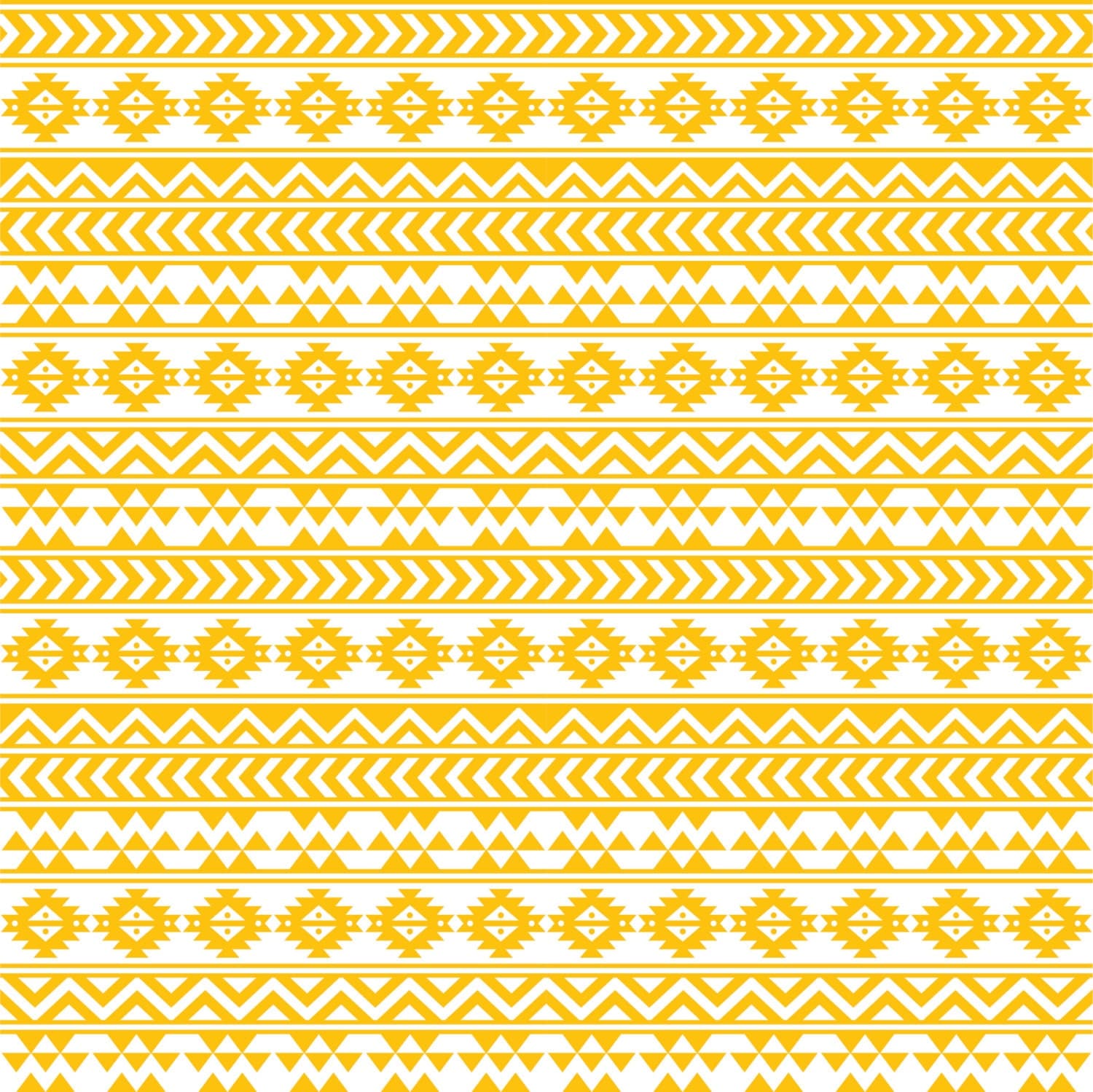 Yellow gold and white tribal pattern heat transfer or adhesive