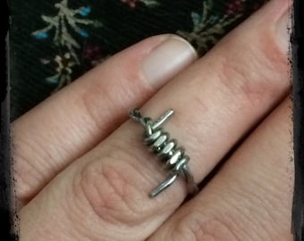 Barbed wire ring | Etsy