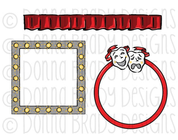Theatre Stage Drama Borders and Frames by DonnaBradyDesigns