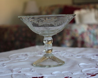 Clear glass compote | Etsy