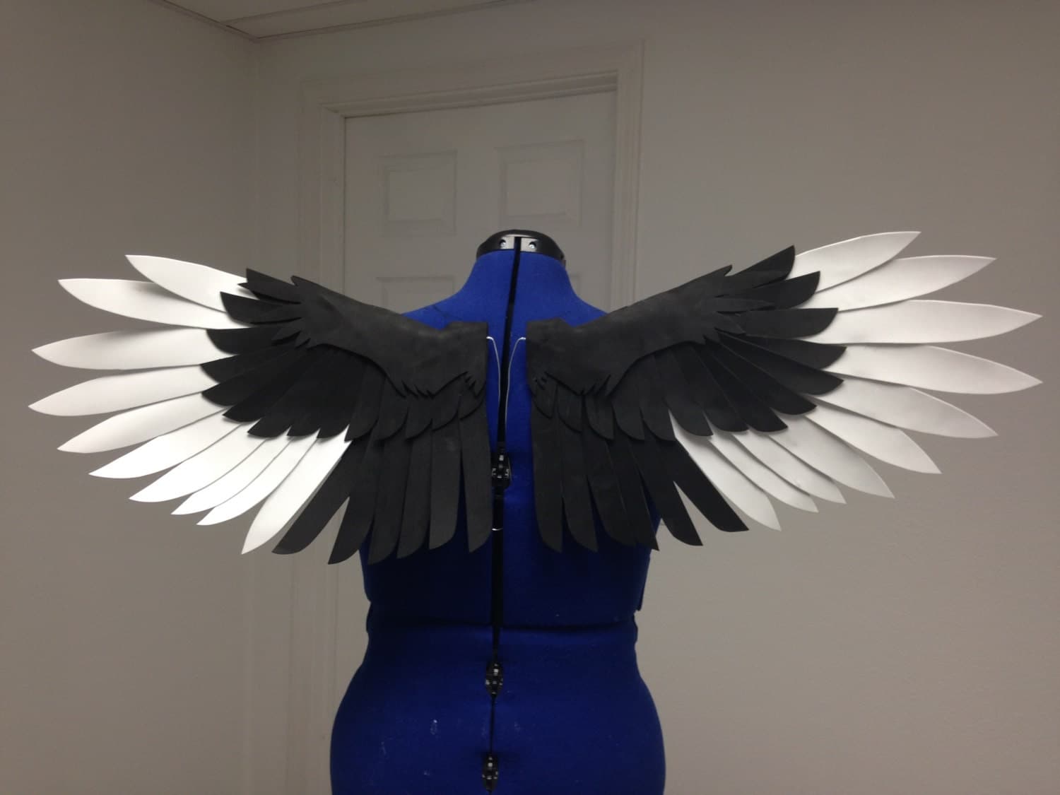 Realistic Black and White Bird Cosplay Wings
