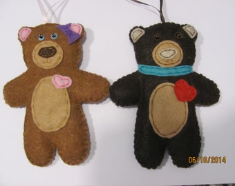 Popular items for felt bear ornament on Etsy