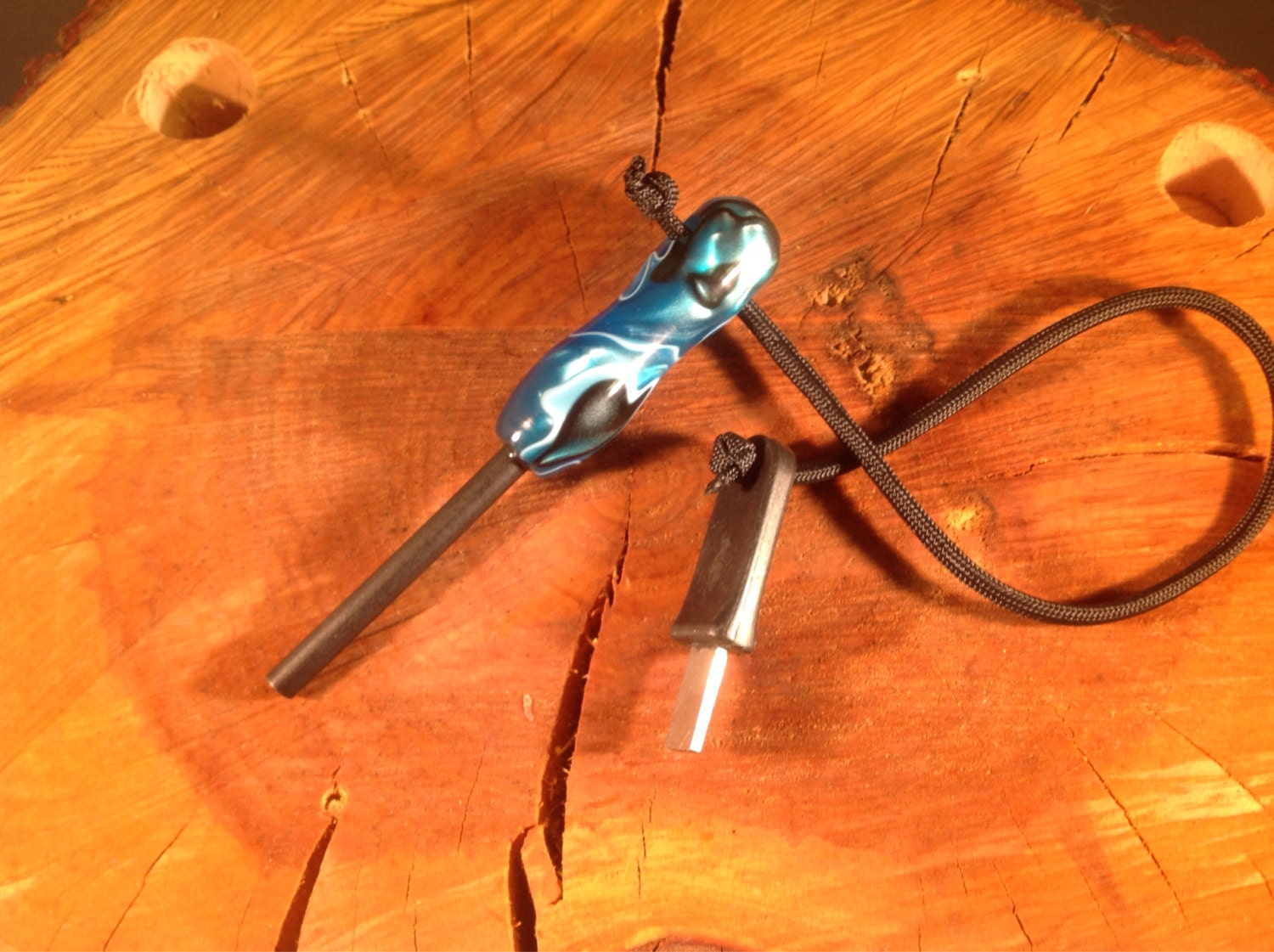 Luxury bushcraft misch metal fire steel handmade in the uk.