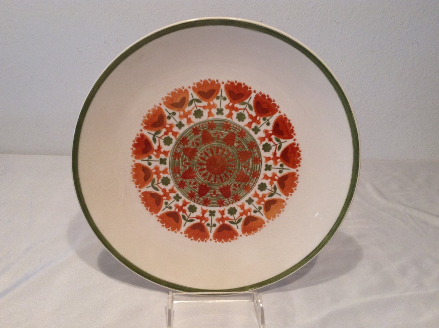 Vintage Round Serving Plate Platter Holland Dutch Themed Ladies and ...