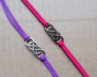 Jewelry bracelet,double infinity bracelet,silver/bronze charm bracelet ...