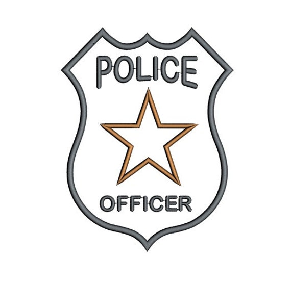 Police Badge Applique Machine Embroidery by EmbroideryMonkey