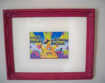 Framed Bill Cipher Digital Print: Pink Frame