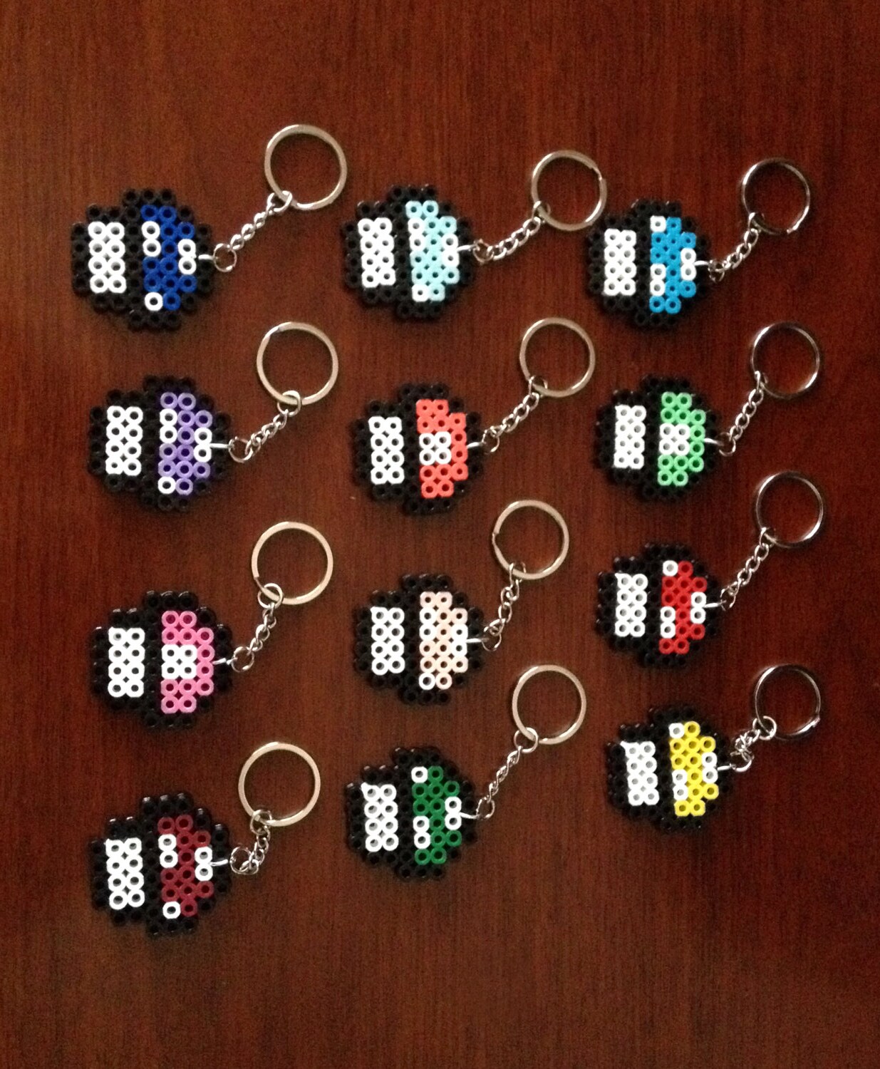 8 Bit Mini Mushroom Keychains Various Colors by EBPerler on Etsy