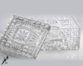 Vintage Cigarette Box/Vainity Trinket Box - Anchor Hocking Glass - Very ...