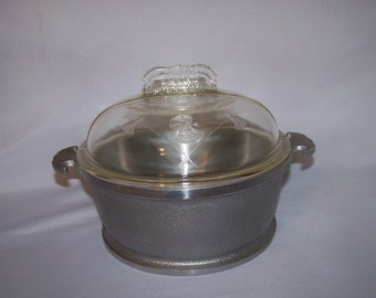 Guardian Service Ware Aluminum 1 1/2 Quart 8" Casserole Dish Pot Glass Lid