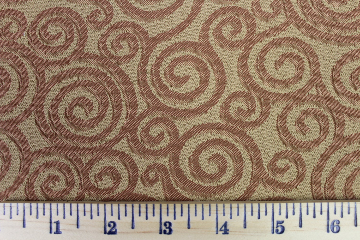 Burgundy and Cream Swirl Pattern Fabric by the Yard 003