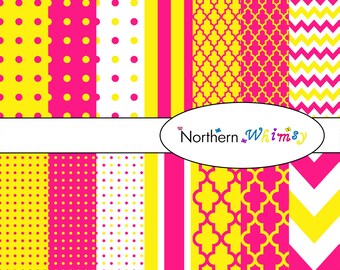 Popular items for pink yellow paper on Etsy